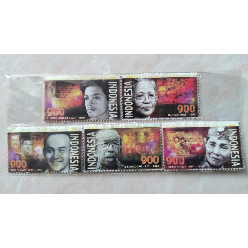 Jual Set Lengkap Perangko Seniman Indonesia Tahun 2000 5pcs Perangko ...
