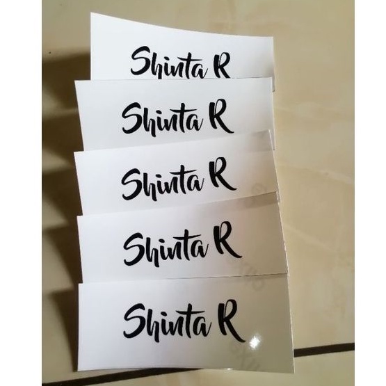 Jual Stiker custom Nama TRANSPARAN anti air / 15 x 6 cm / HITAM ...
