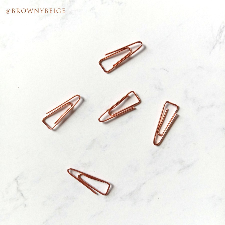 Jual PAPER CLIP ROSE GOLD / KLIP KERTAS EMAS AESTHETIC TRIGONAL - untuk ...