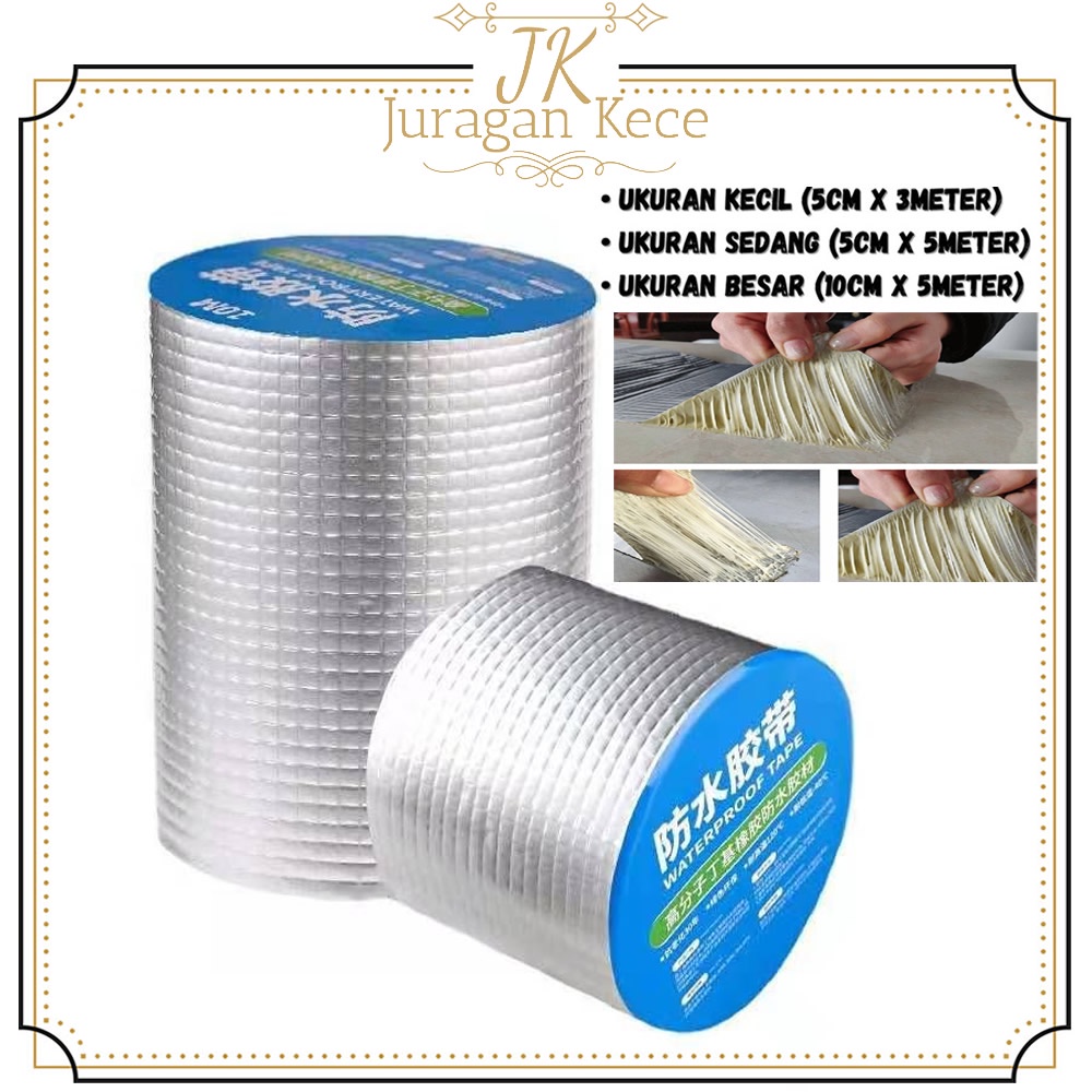 Jual Lakban Anti Bocor 5cm x 3 meter / 5cm x 5 meter Aluminium Foil Waterproof Anti Air Penambal ...