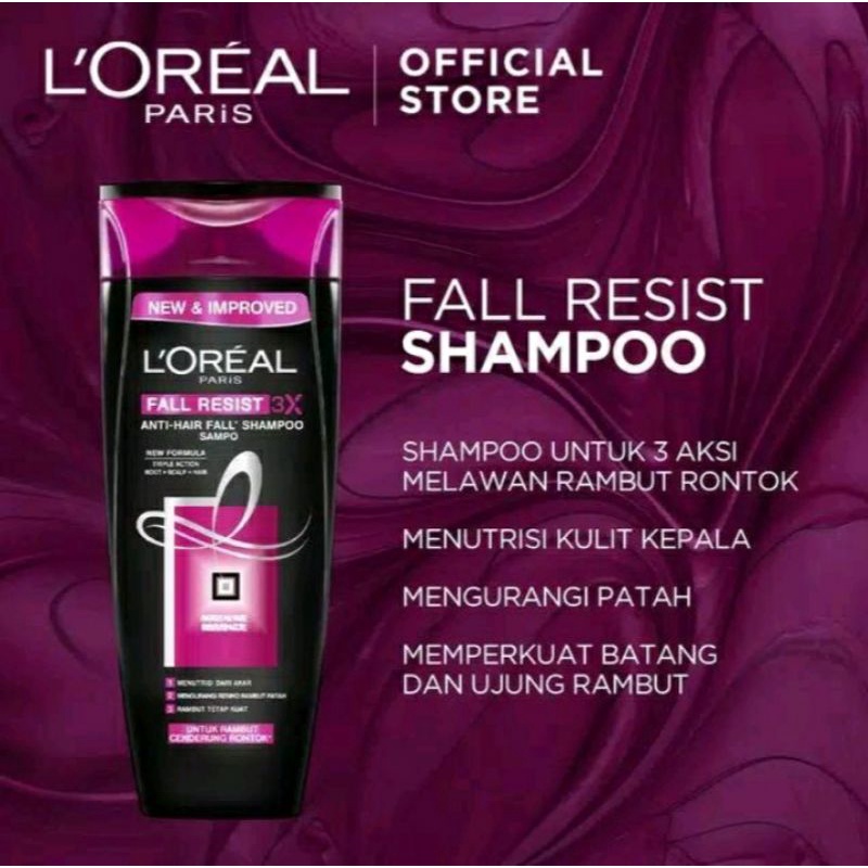 Jual Loreal Paris Fall Resist 3x Anti Hair Fall Shampoo 170ml | Shopee ...
