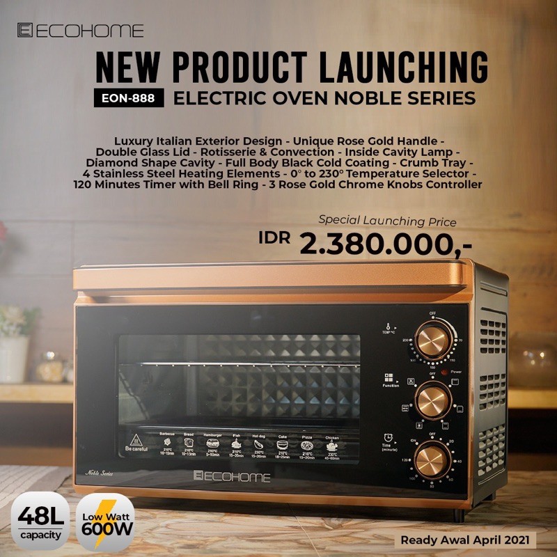 Jual ECOHOME Oven 48 Liter Noble Series EON-888 | Shopee Indonesia