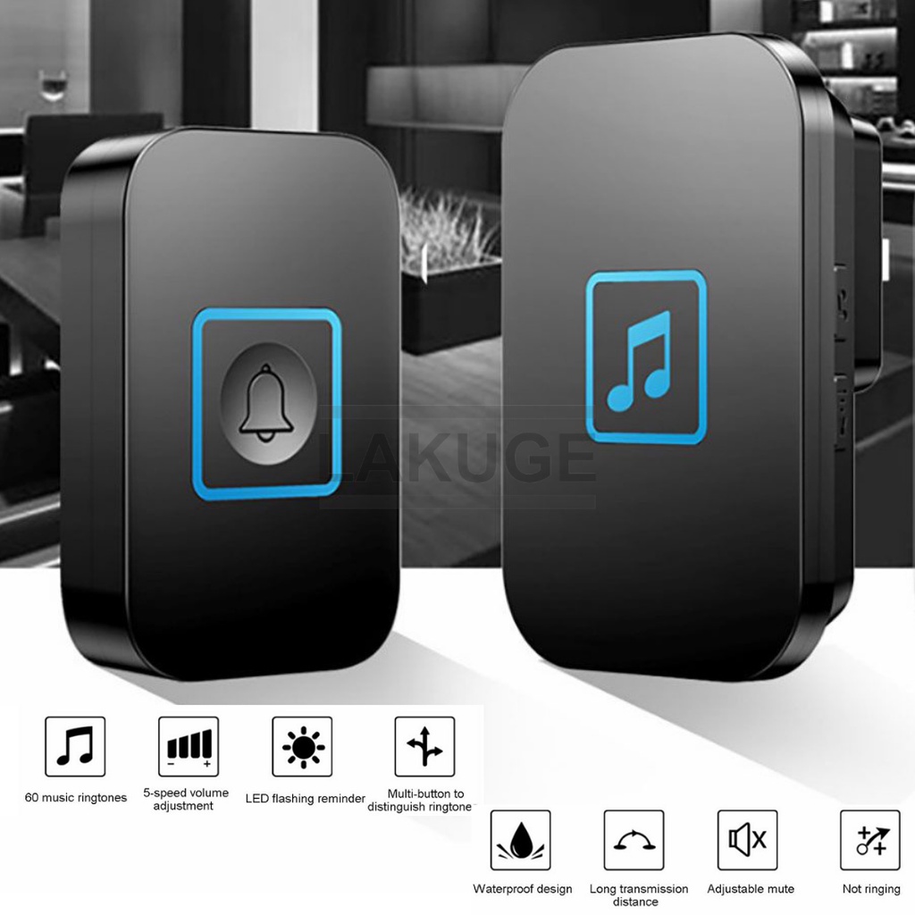 Jual Bell Rumah Digital Wireless Doorbell 60 Tunes CACAZI 1 PCS ...