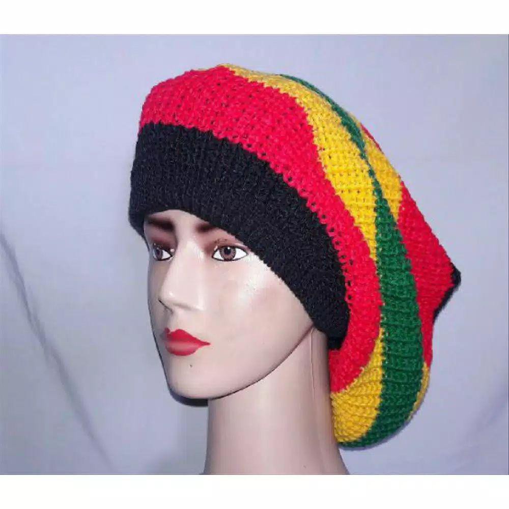Jual Beany Hat Reggae | Kupluk Besar Bahan Rajut | Shopee Indonesia