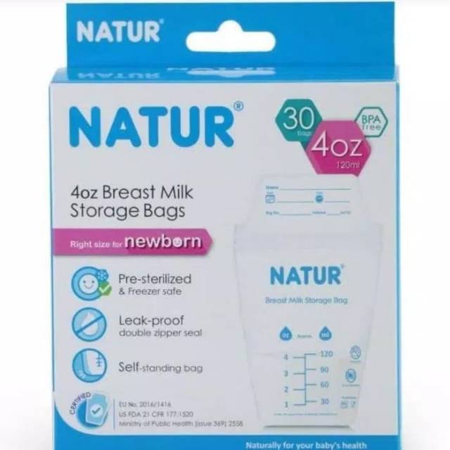 Jual Kantong asi / plastik asi / breastmilk storage natur 120ml isi 30 ...
