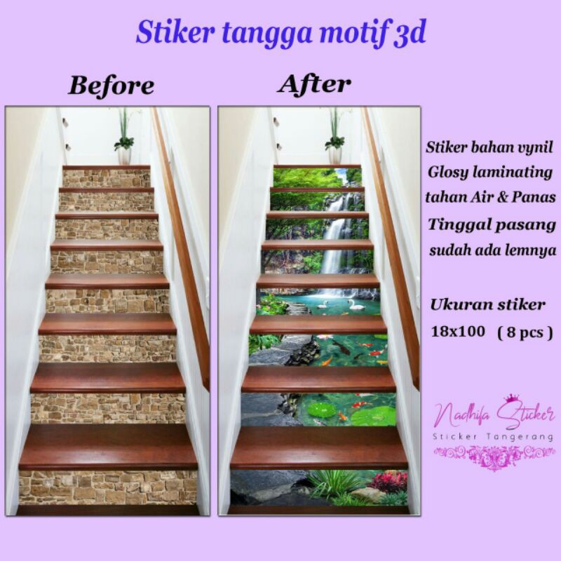 Jual stiker tangga motif 3d pemandangan | Shopee Indonesia