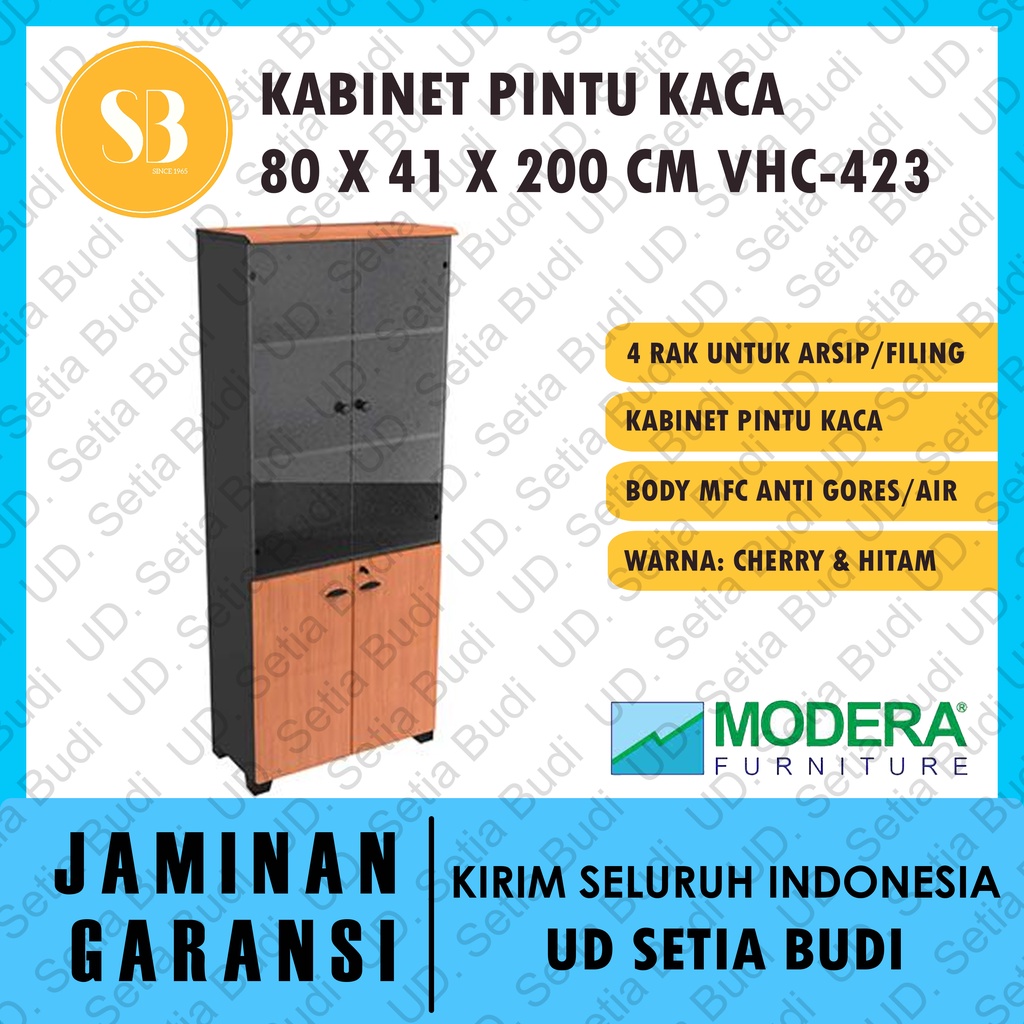 Jual Lemari / Cabinet Tinggi dengan Pintu Kaca Modera VHC 423 | Shopee ...