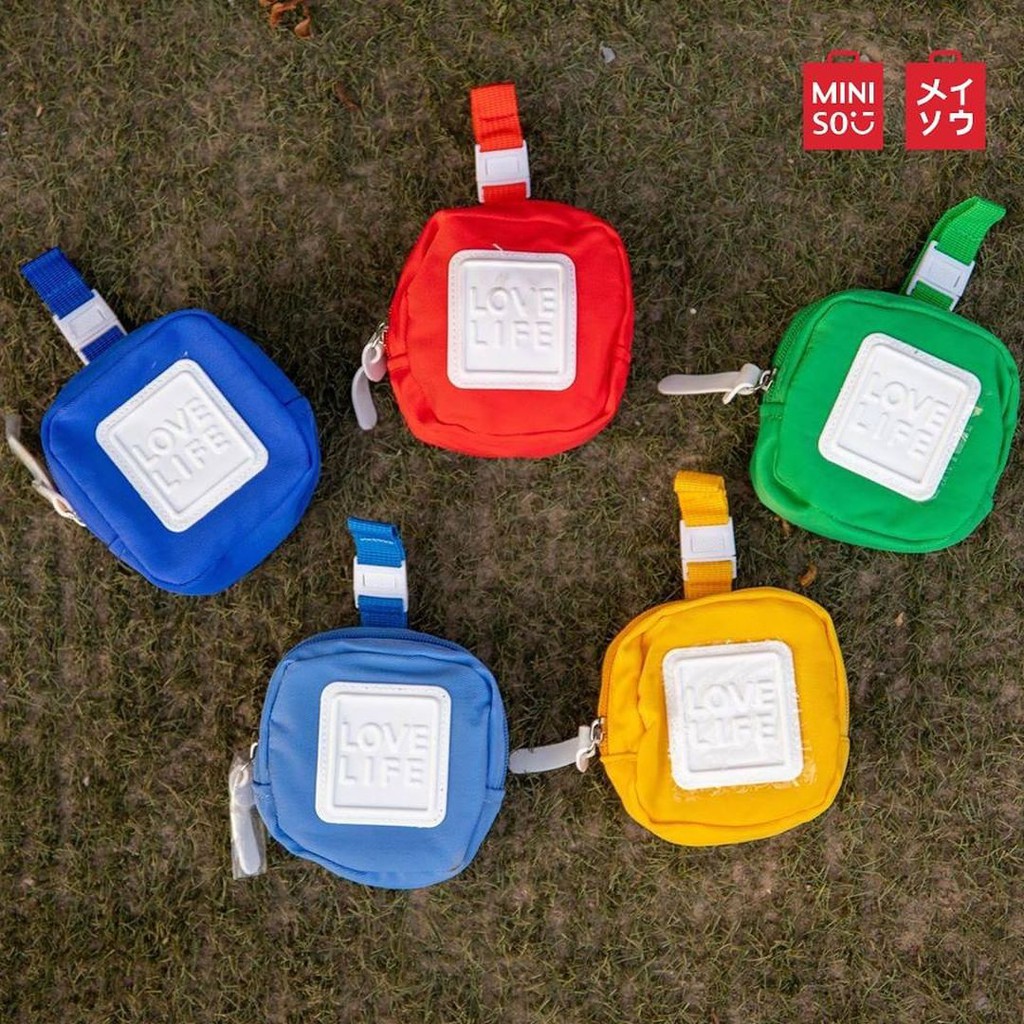 Jual MINISO GREEN Love life square coin purse. Dompet koin miniso murah ...