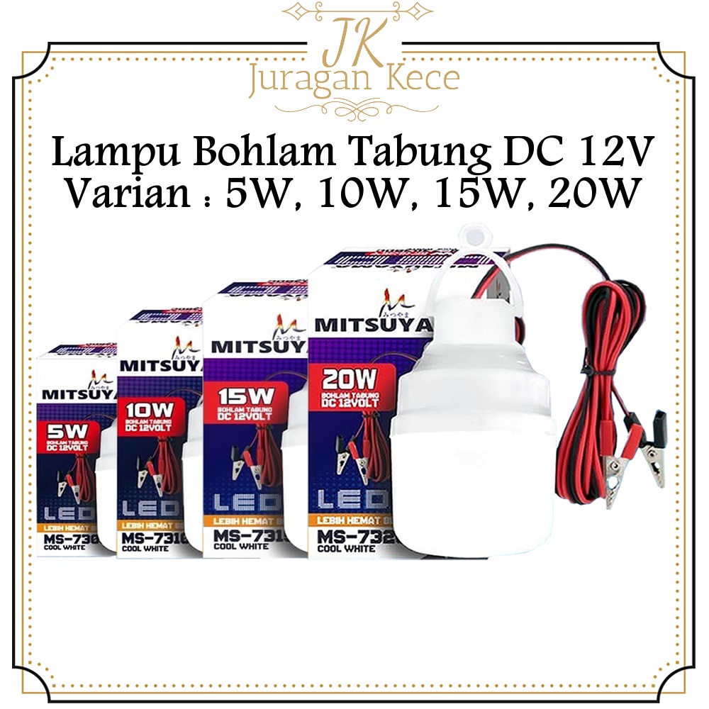 Jual Bohlam Tabung Aki DC 12V LED Lampu Kapsul Mitsuyama 5W / 10W / 15W / 20W Bohlam Jepit ...