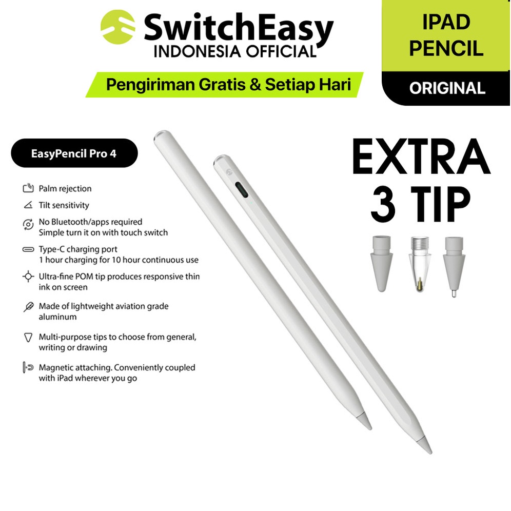 Jual SwitchEasy EasyPencil Pro 4 Original Pencil Stylus Pen for iPad ...