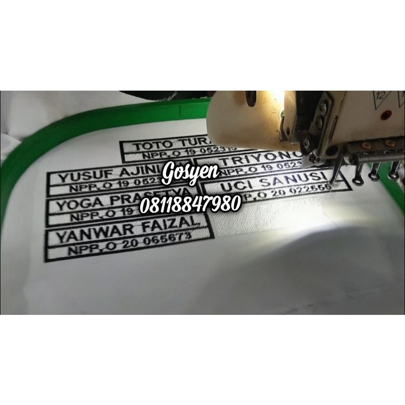 Jual papan nama bordir/papan nama/nametag bordir/papan nama satpam ...