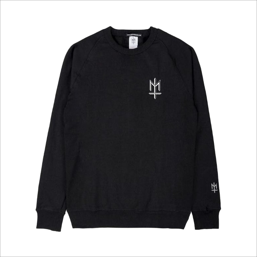 Jual SWEATER CREWNECK MATERNAL HITAM LOGO PUTIH | Shopee Indonesia