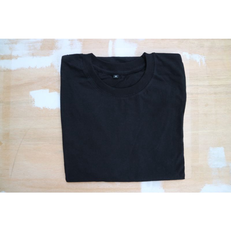 Jual Kaos polos cotton combed 30s warna hitam | Shopee Indonesia