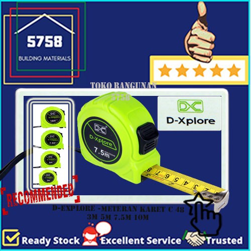 Jual D-XPLORE Meteran Gulung Roll Tukang Bangunan C48 Ukuran 2M 3M 5M 7.5M 10M | Shopee Indonesia