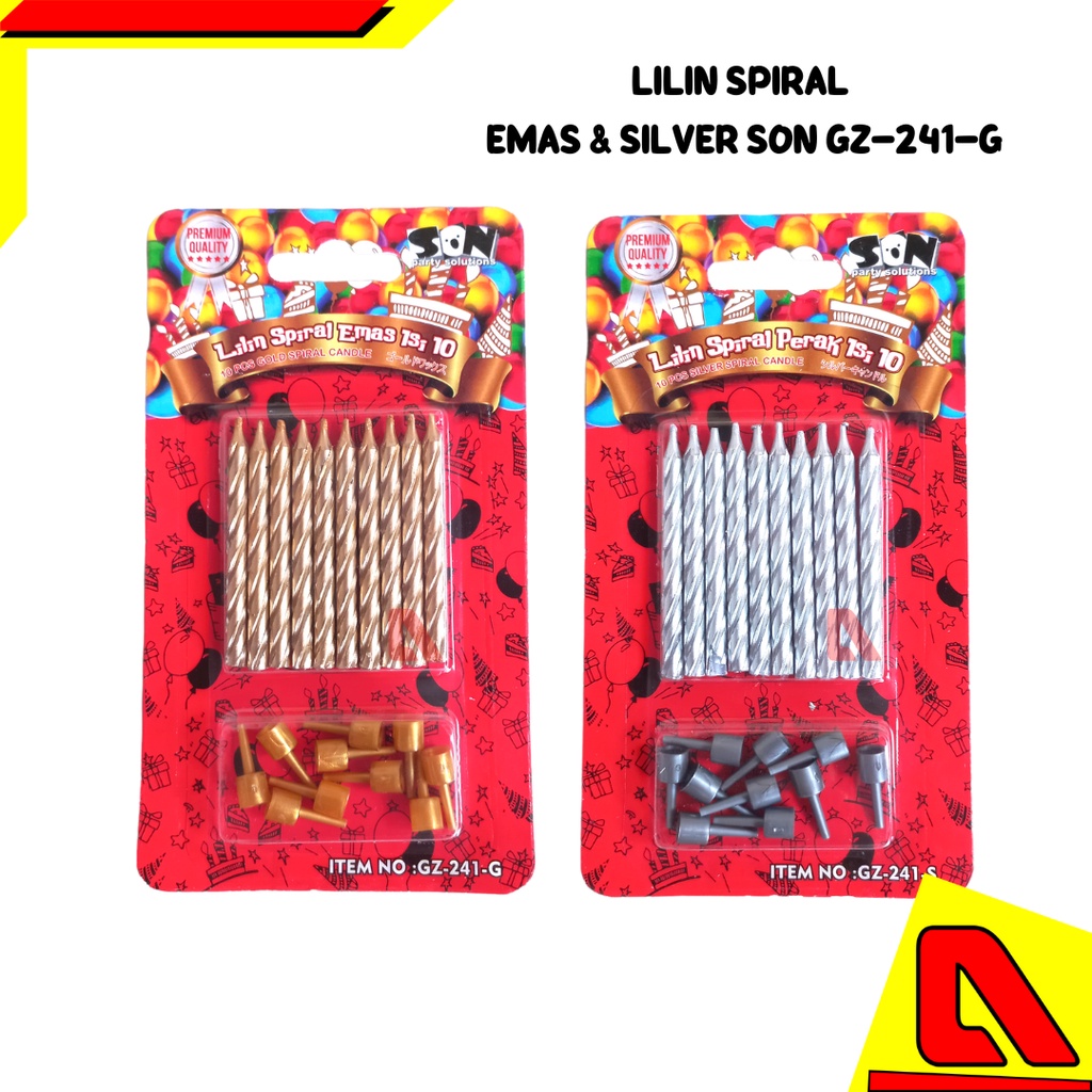Jual LILIN ULANG TAHUN ULIR SPIRAL EMAS GOLD SILVER SON GZ-241-G ...