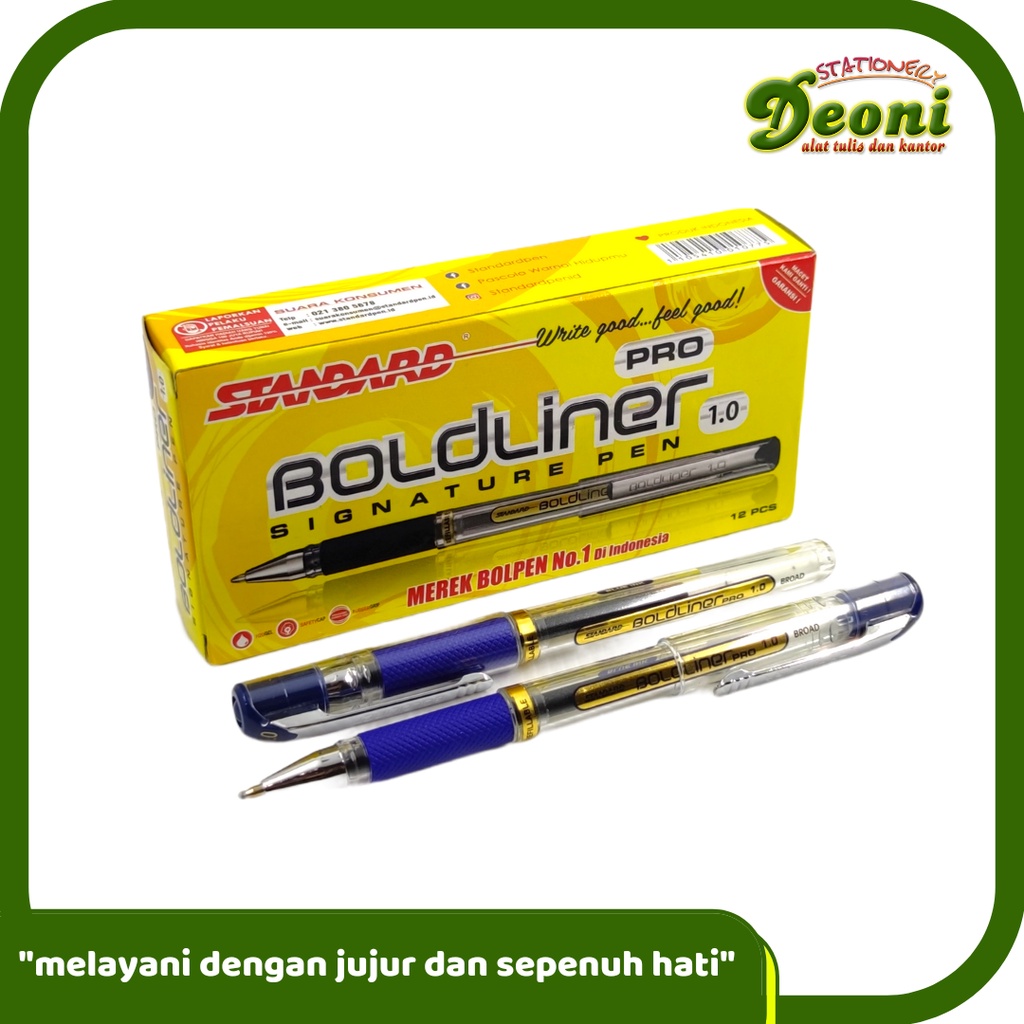 Jual STANDARD Boldliner Pro Signature Pen Pulpen Pena 1.0 mm Biru 1Pcs ...