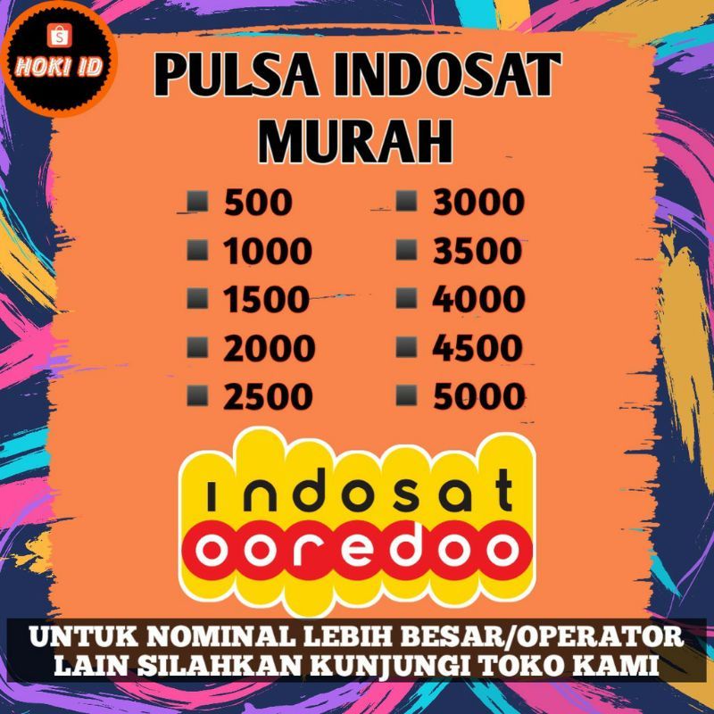Jual Pulsa Indosat Murah IM3 Mentari Nominal kecil 1K 2K 3K 4K 5K ...