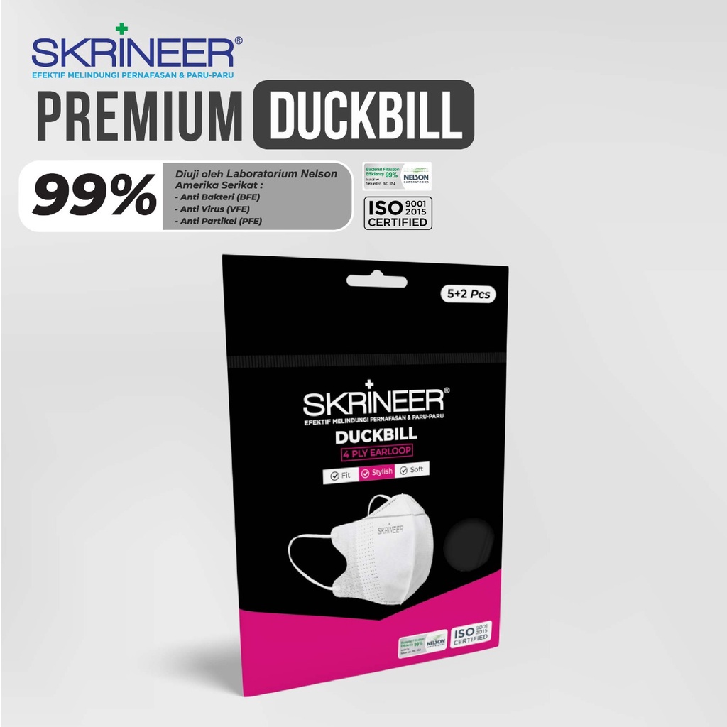 Jual Skrineer Masker Duckbill Black Pink 4ply Earloop 5+2'S | Shopee ...