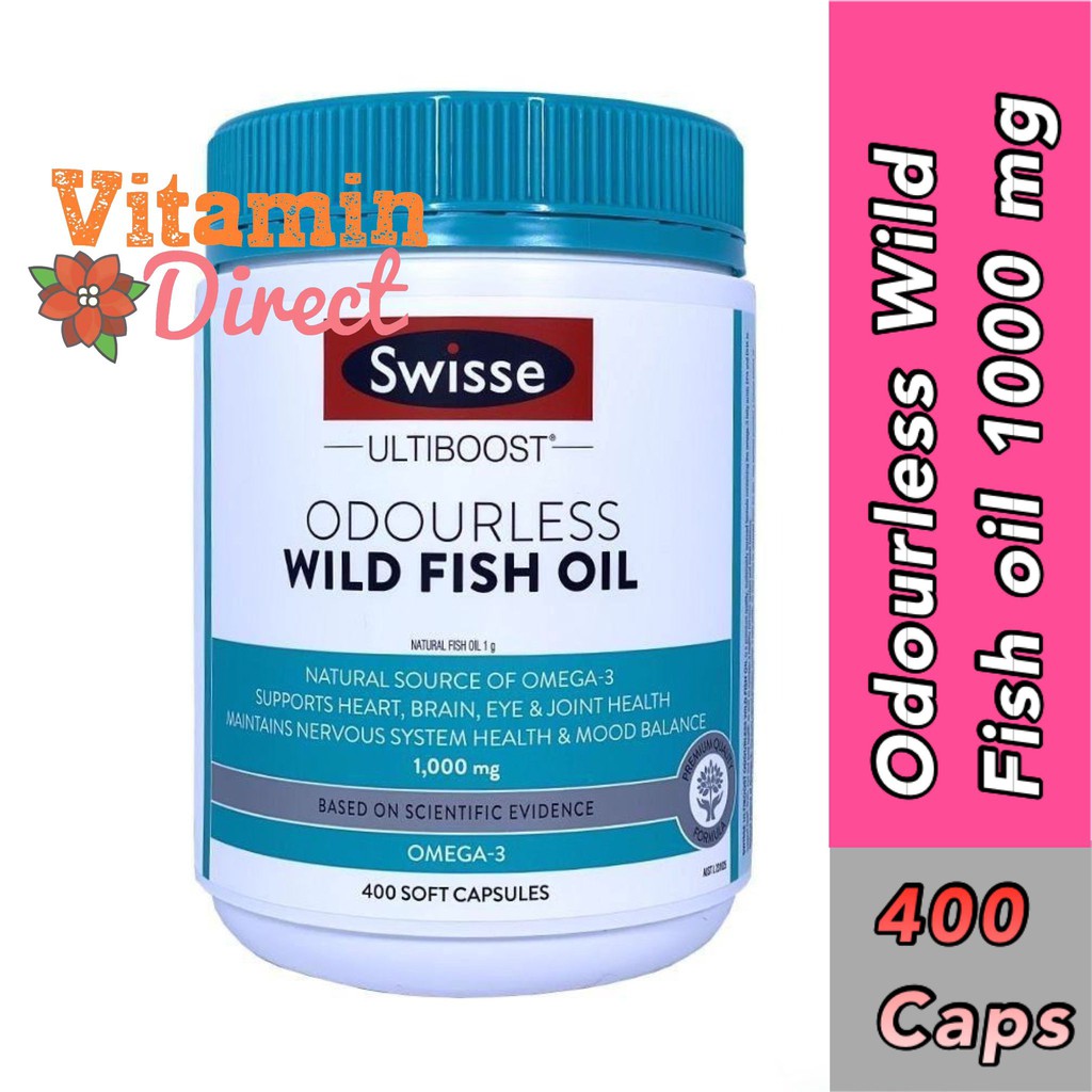 Jual Swisse Odourless Wild Fish Oil 1000 mg 400 Capsules (Ultiboost) OR ...