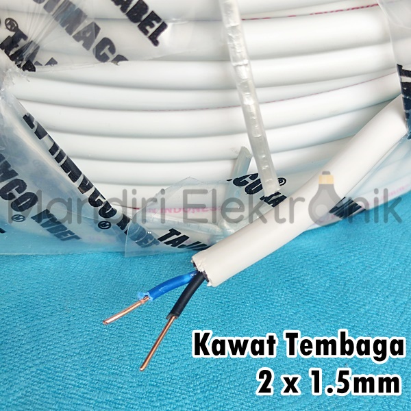Jual Kabel Listrik Kawat Tembaga 2x1.5 mm NYM 2 x 1,5 mm Culion meteran permeter - Kabel Listrik ...