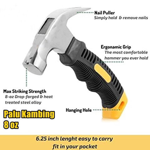 Jual Palu Kambing Mini Palu Bogel 8oz Palu pendek Palu Kecil Gagang ...
