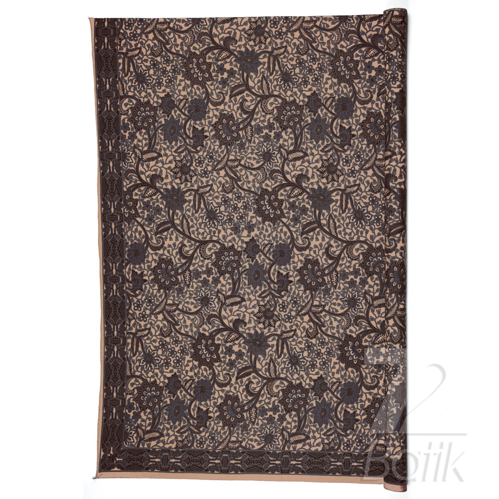 Jual KAIN BATIK PREMIUM Bahan Katun Motif Kembang Warna Cream Krem ...