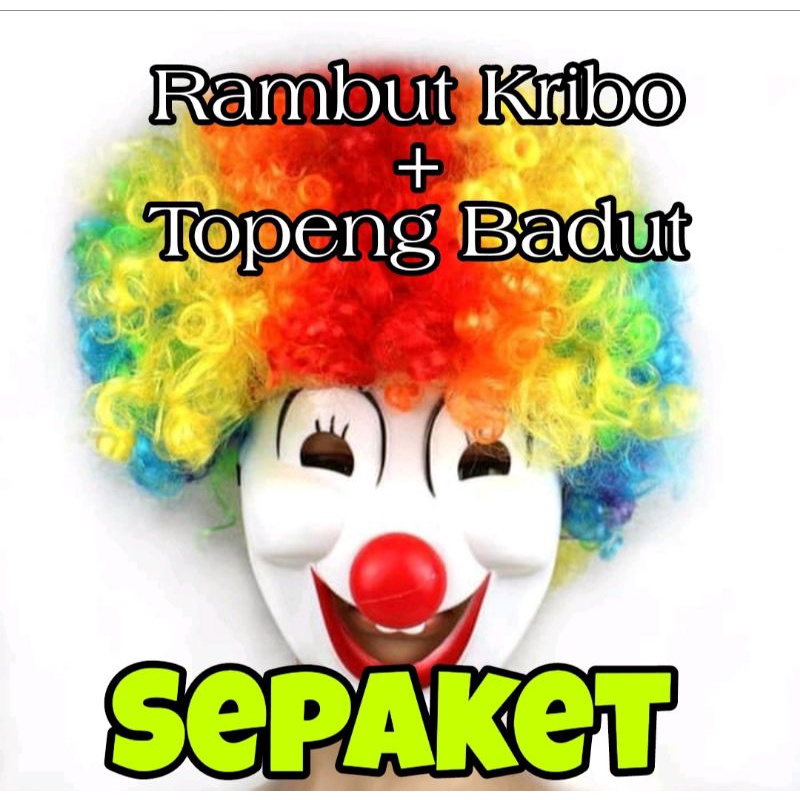 Jual Sepaket Topeng Badut Lucu dan Rambut Kribo Warna Warni | Shopee ...