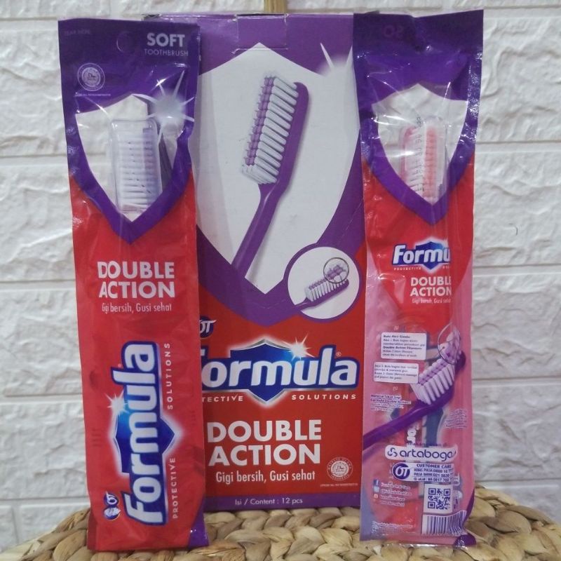 Jual Sikat Gigi Formula Double Action Soft, Jual 1 box isi 12 pcs ...