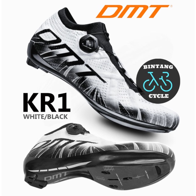 Jual Sepatu DMT KR1 WHITE BLACK Anatomic Carbon - Sepatu Sepeda Cleat Road Bike | Shopee Indonesia