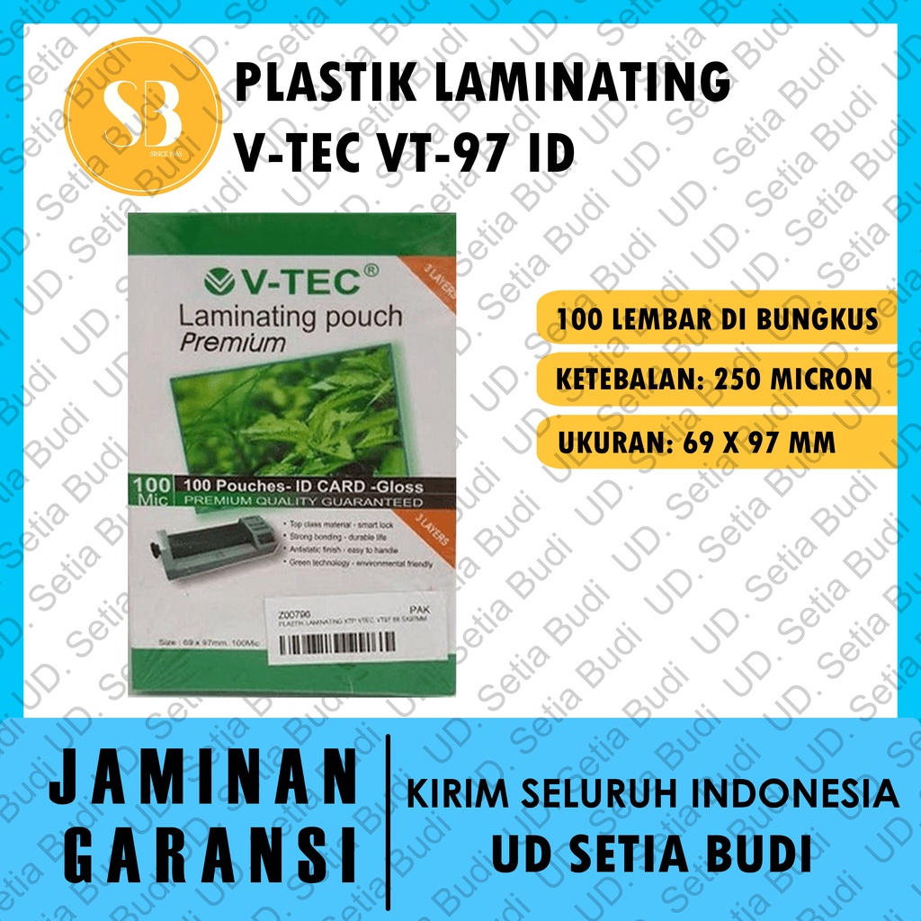 Jual Plastik Laminating V-Tec VT-97 ID Card 250 Micron | Shopee Indonesia