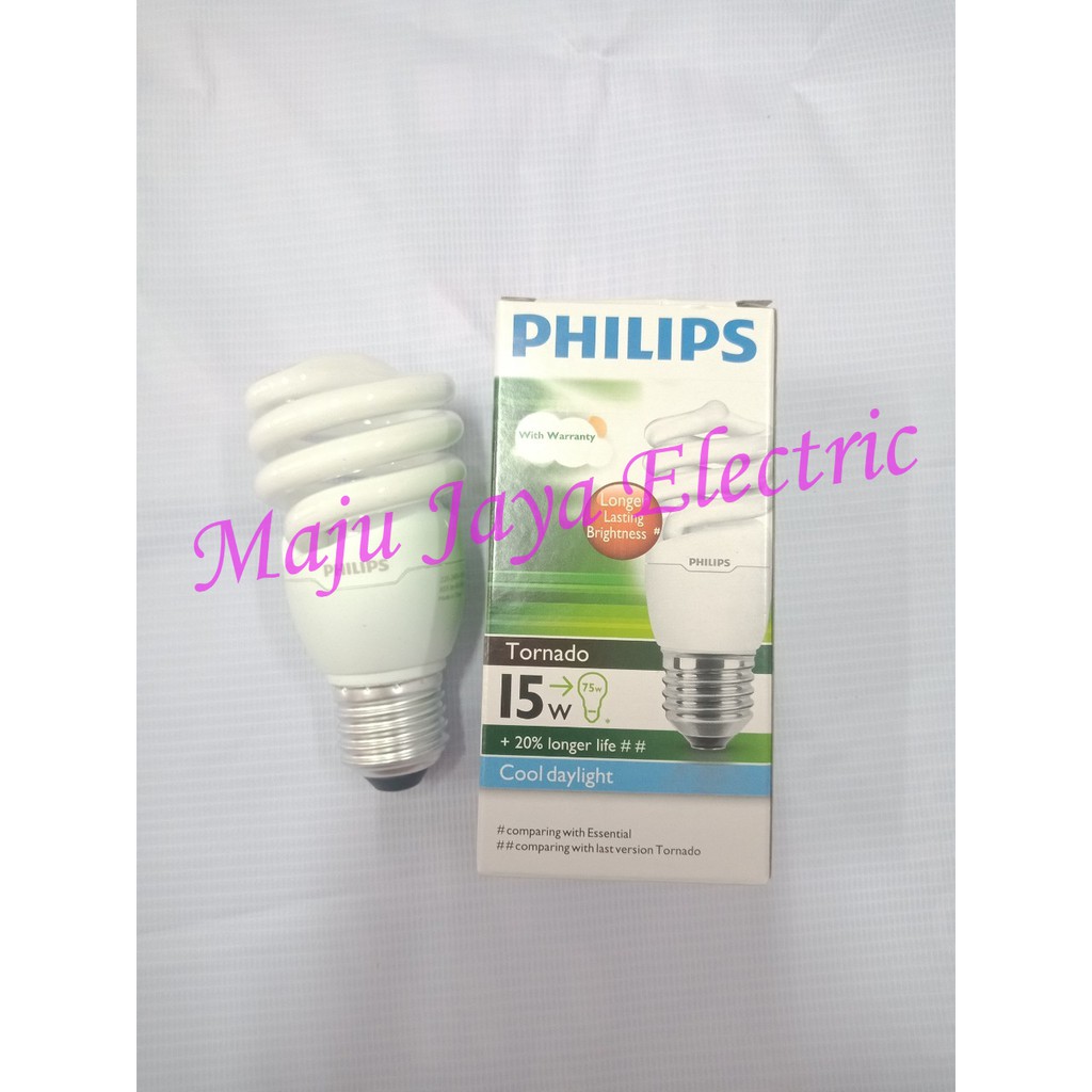Jual Lampu Philips Tornado Ulir Spiral 15 w Watt 15w 15watt Putih Cool | Shopee Indonesia