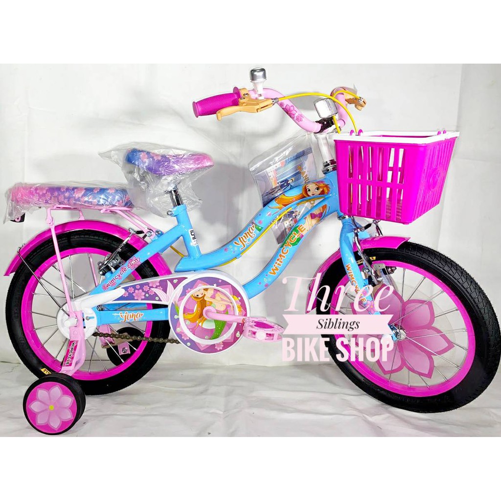 Jual SEPEDA MINI ANAK PEREMPUAN WIMCYCLE YUNA 16 INCH WARNA BLUE PINK ...