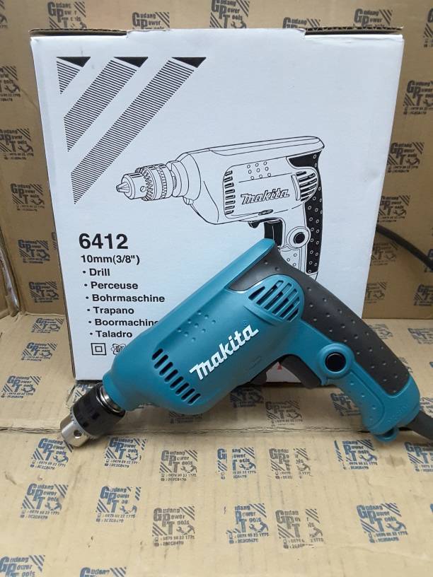 Jual Mesin Bor Tangan Besi Kayu Makita 10mm 6412 | Shopee Indonesia