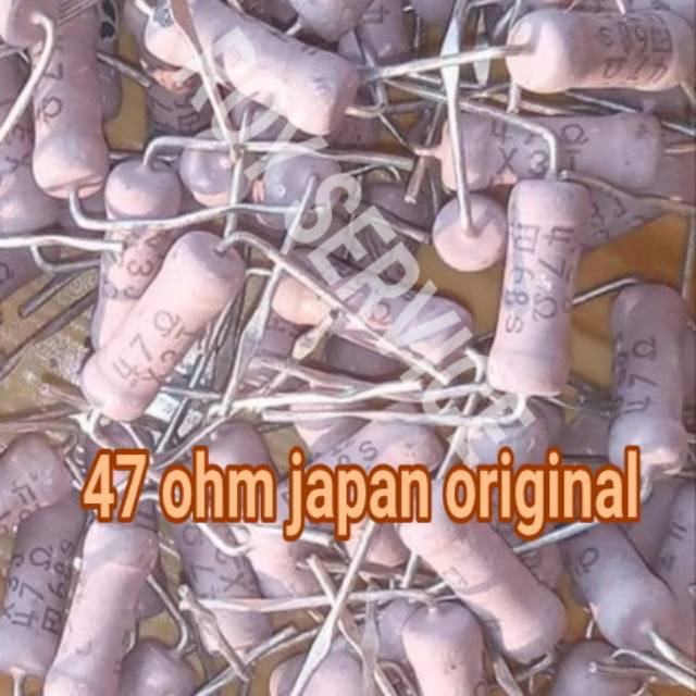 Jual Resistor 47 Ohm 2W Original Japan / R47 2W Original Japan / 47R 2W ...