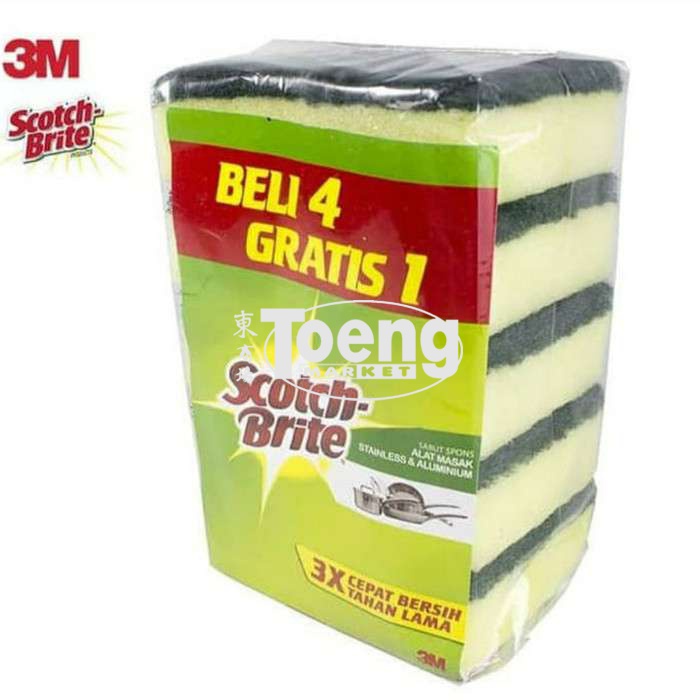 Jual SABUT SPON CUCI PACK ISI 5 ID-30P5 3M SCOTCH BRITE 135395 | Shopee ...