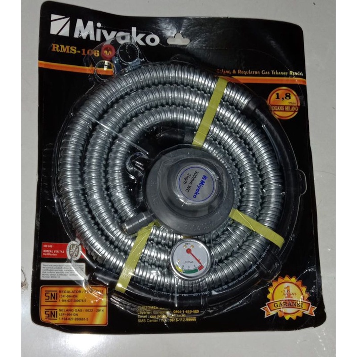 Jual Selang Gas Miyako + Regulator Meteran Rms 206M / Rms 106M / Selang ...