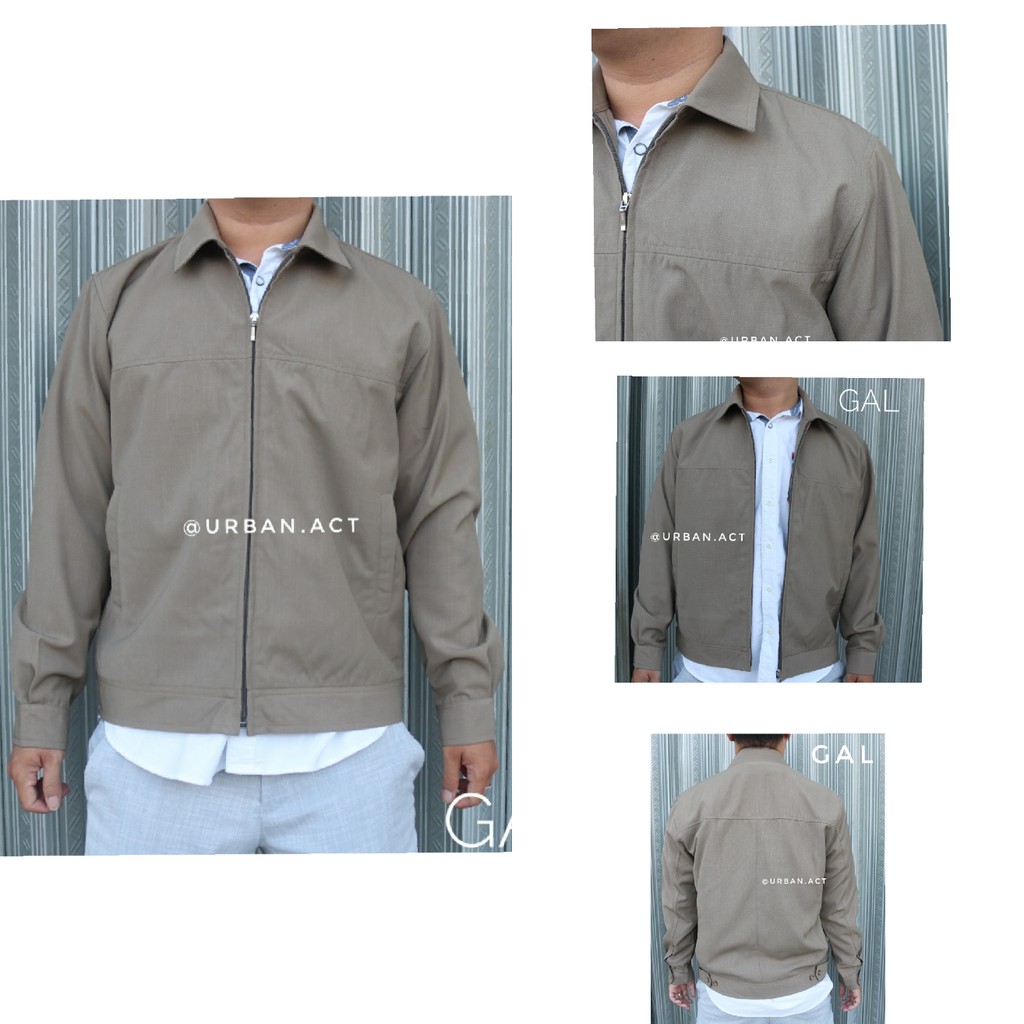 Jual jaket jas zipper formal casual warna olive khaki urban act - Olive ...
