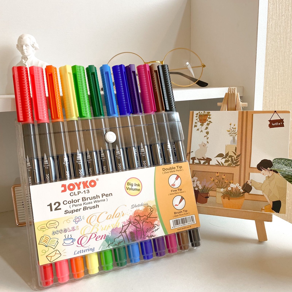 Jual 1 Set Pen Joyko Color Brush Pen CLP13, Pena Kuas Warna Joyko ...