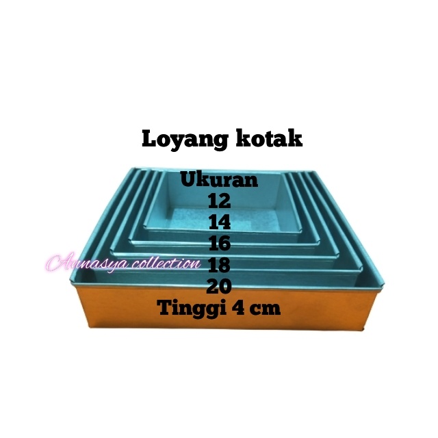 Jual loyang kue / loyang kotak 1 set isi 5 pcs | Shopee Indonesia