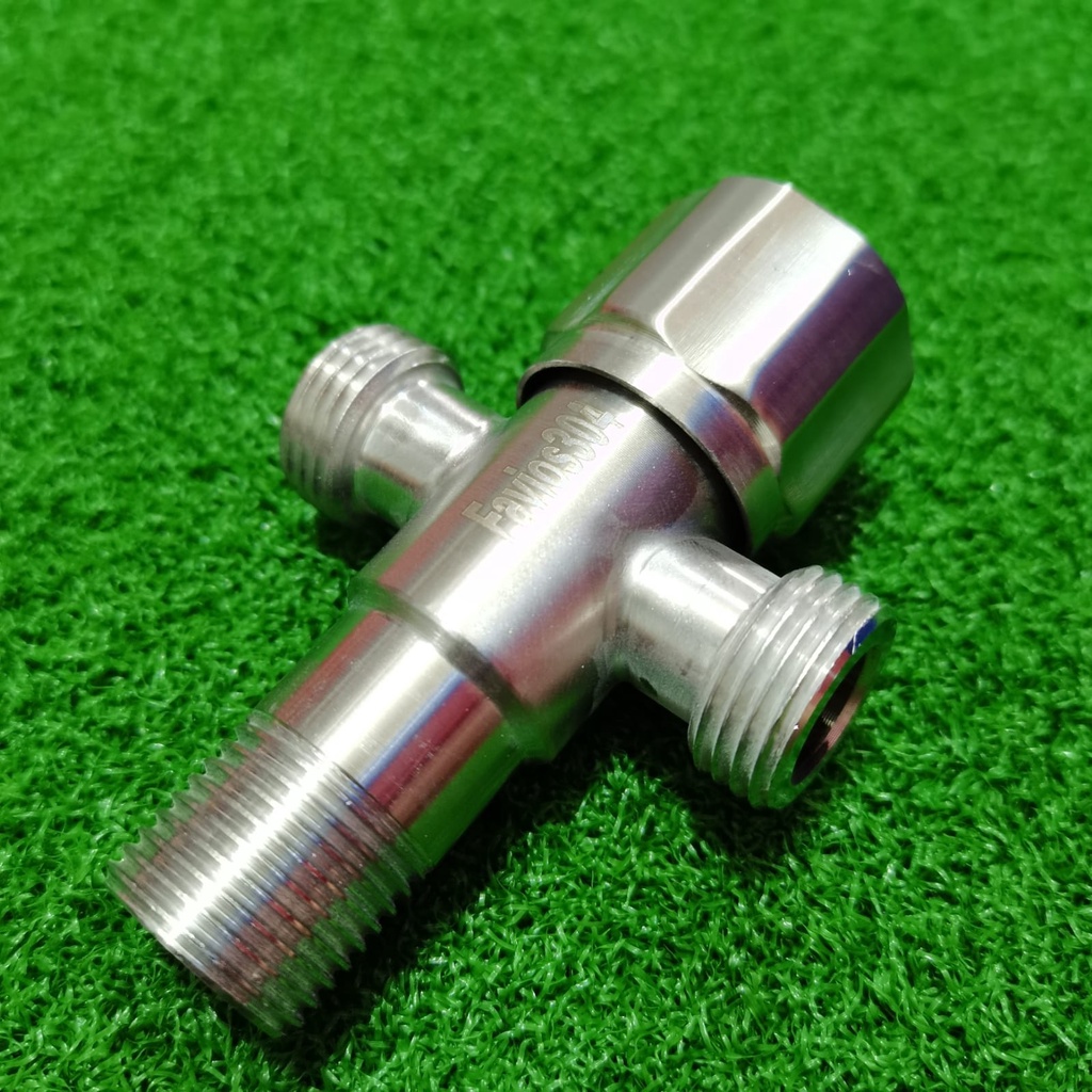 Jual Stop Kran Stainless 304 cabang T 30408/ Kran shower T double F15 ...