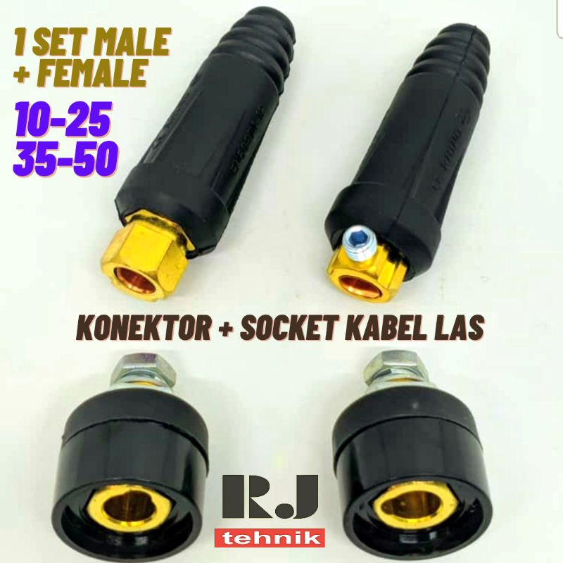 Jual Konektor Kabel Las Male Female 10-25 35-50 Connector Socket Cable Welding Set | Shopee ...
