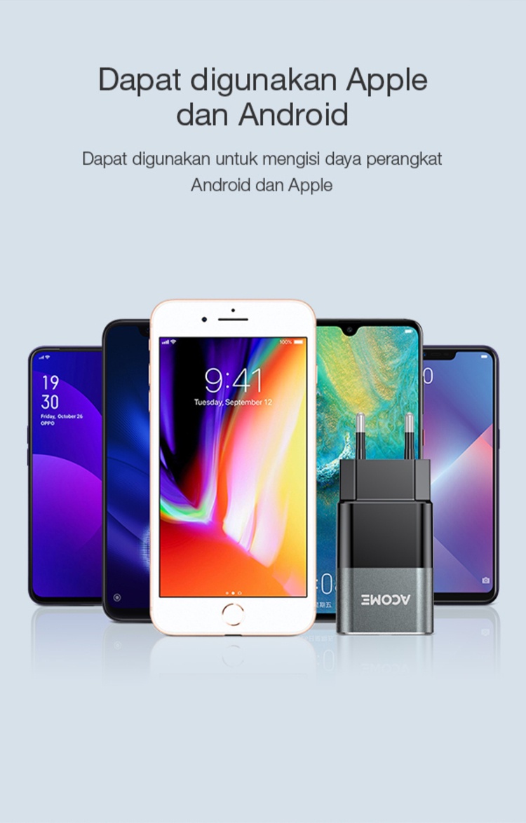 Jual ACOME Charger Original 3A QC3.0 Fast Charging Micro USB Type-C OPPO iPhone Garansi Resmi 1 ...