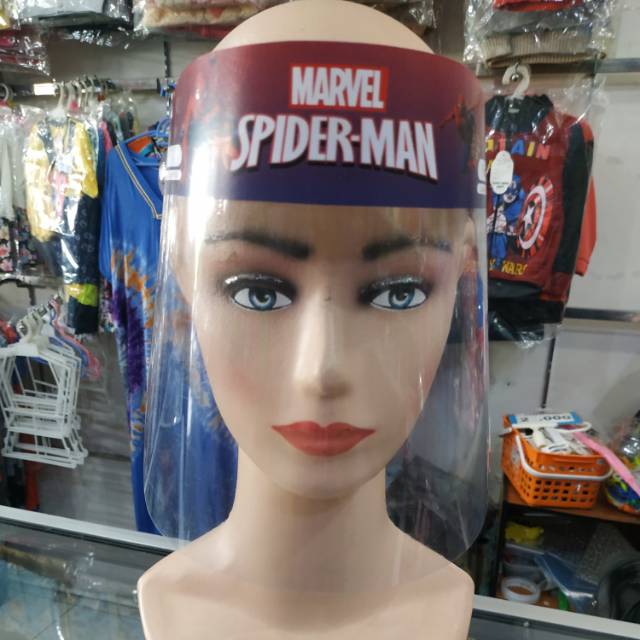 Jual APD/face shield anak usia 2 - 8 tahun motif Spiderman | Shopee ...