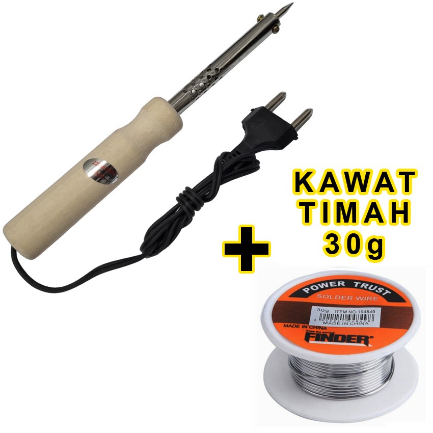 Jual Solder + Kawat Timah Solder Kayu Timah Solder Solder 40W | Shopee ...