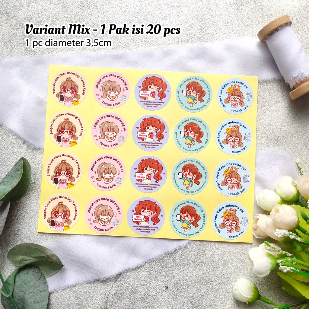 Jual Sticker Stiker Fragile thank you bulat 3,5cm Warning Unboxing ...