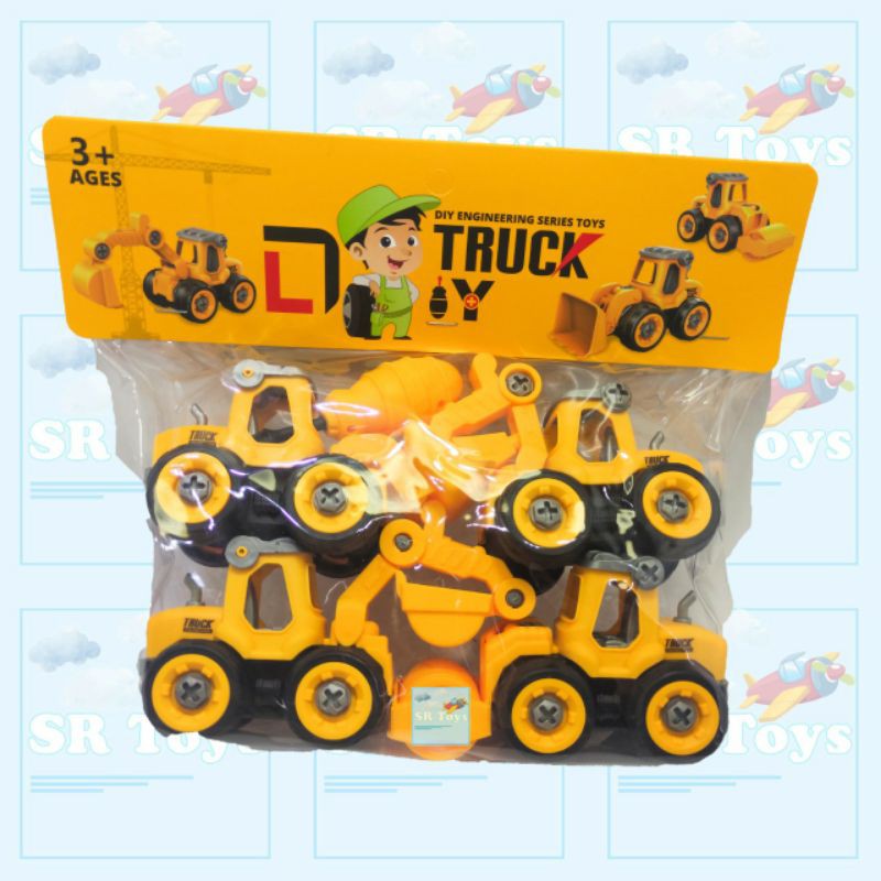 Jual Mainan Anak DIY Mobil Truk Kereta Rakit Konstruksi Bongkar Pasang ...