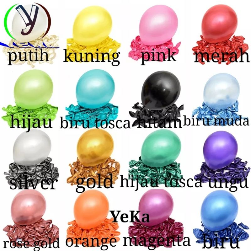 Jual Balon latex 12"balon metalik balon ulang tahun balon ultah balon ...