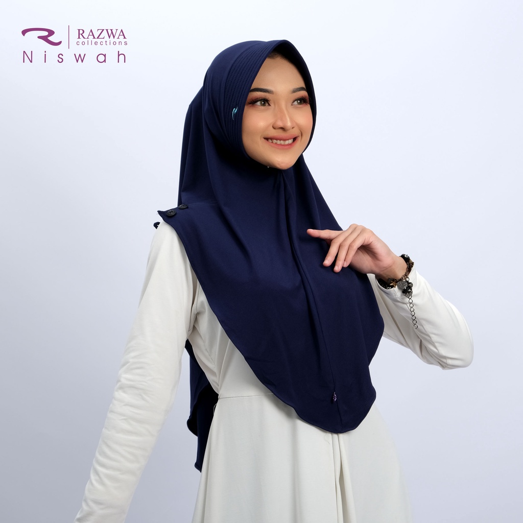 Jual Razwa Niswah - Hijab Instan Daily Bahan Jersey Aksen Kanding Di ...