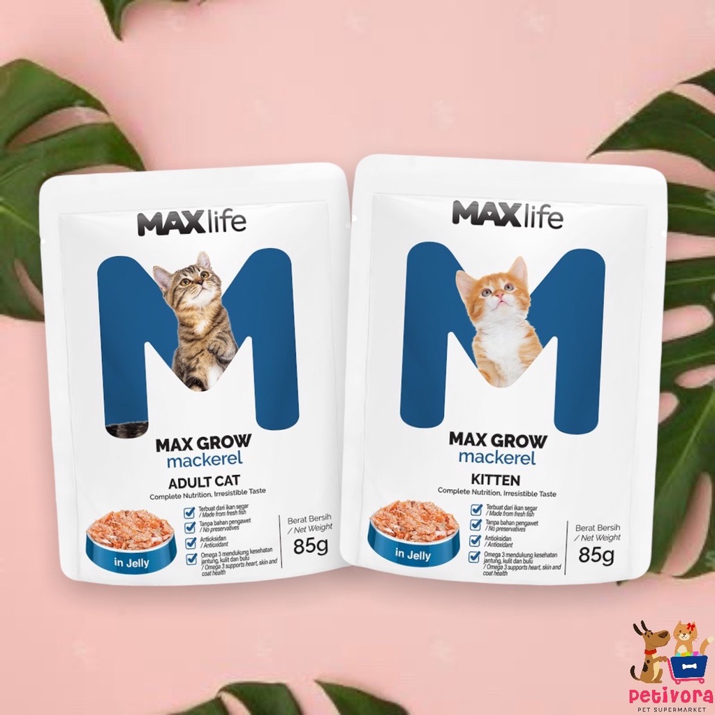 Jual Maxlife Wet Pouch 85gr for Cat Kitten Makanan Kucing Basah Sachet ...