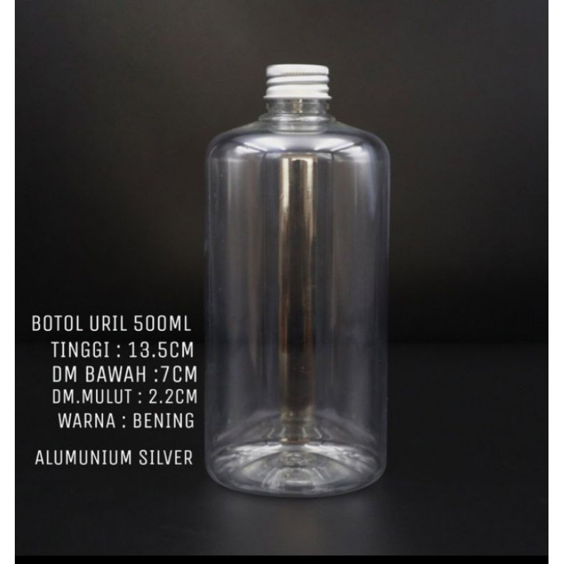 Jual BOTOL PLASTIK 500 ML / BOTOL ULIR 500 ML NATURAL PET / TUTUP ULIR ALMUNIUM SILVER | Shopee ...